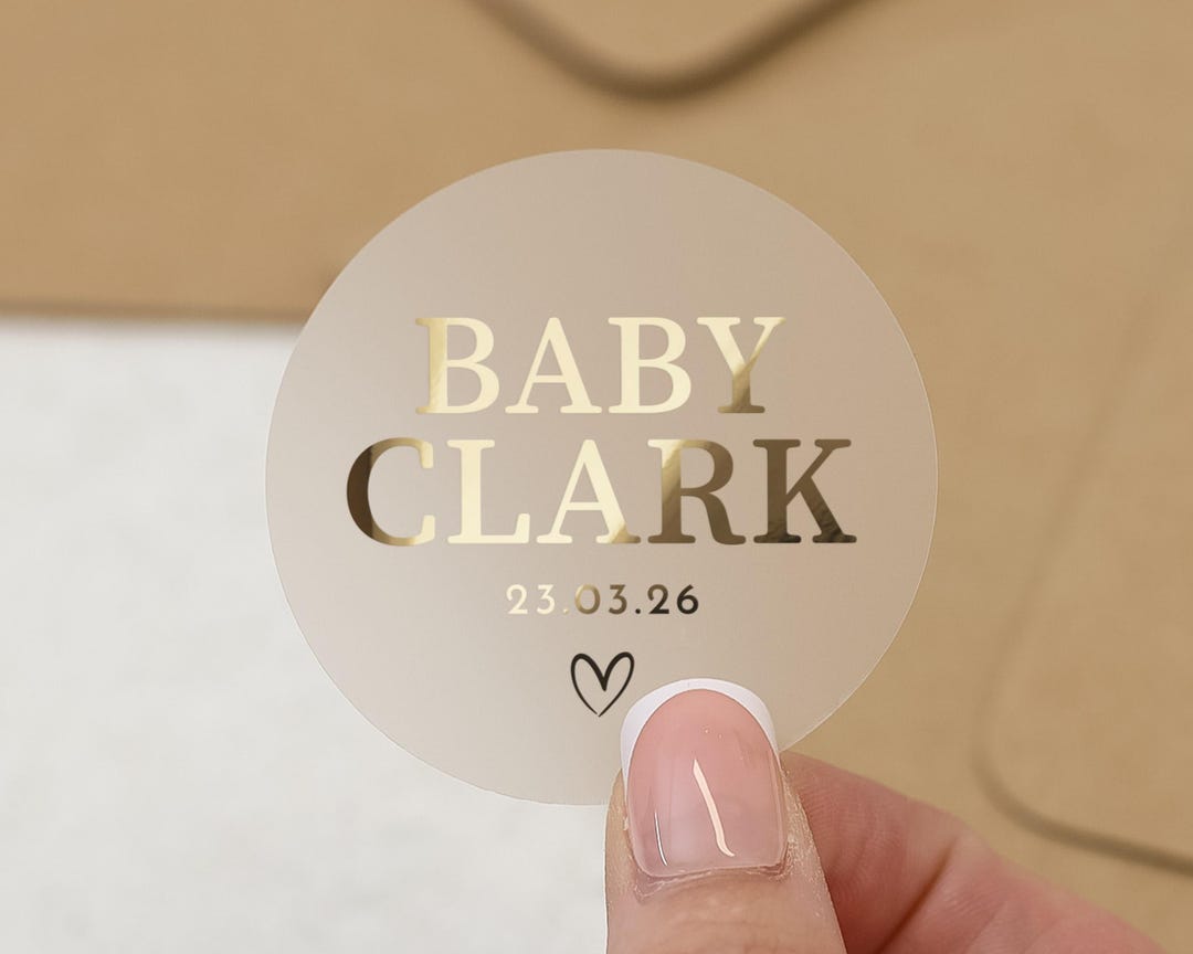 Personalised Baby Name Sticker, Baby Shower Sticker, Custom Baby Label ...