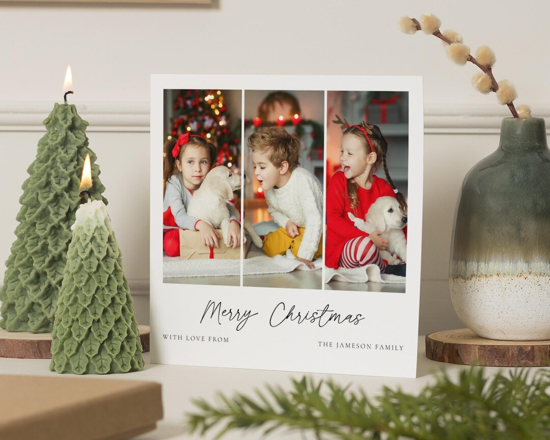 Personalised Photo Christmas Card, Pack of Christmas Cards, Square ...