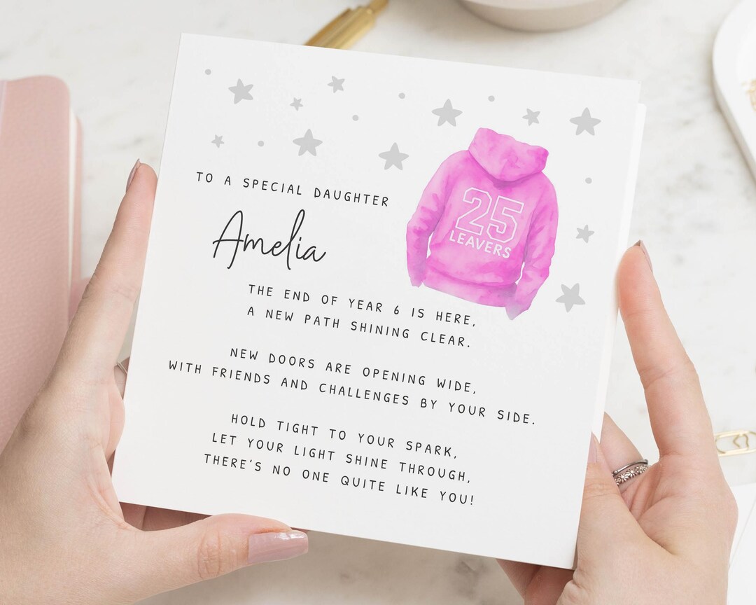 Leavers Card for Daughter, Year 6 Leavers Card, Personalised School ...