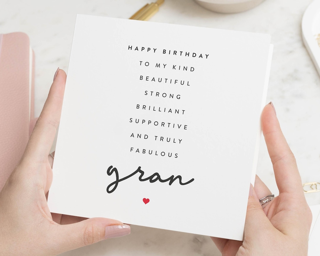 Gran Birthday Card, Personalised Birthday Card for Gran, Happy Birthday ...