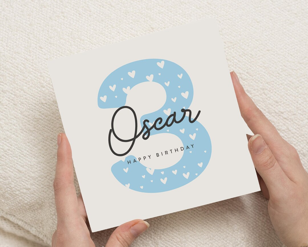 Boy 3rd Birthday Card, Personalised 3rd Birthday Card for Son, Third ...