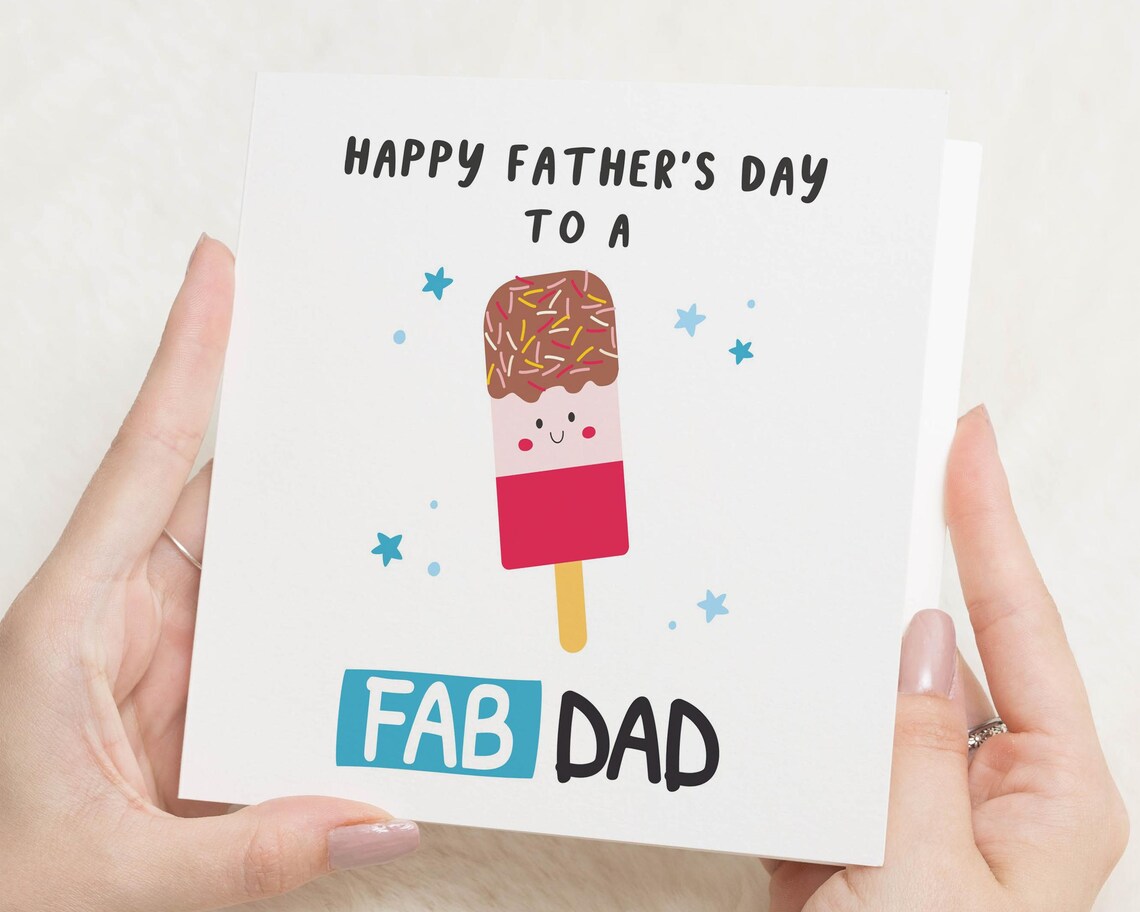 Fathers Day Card for Dad, Happy Fathers Day Card, Fab Dad Card, Cute ...