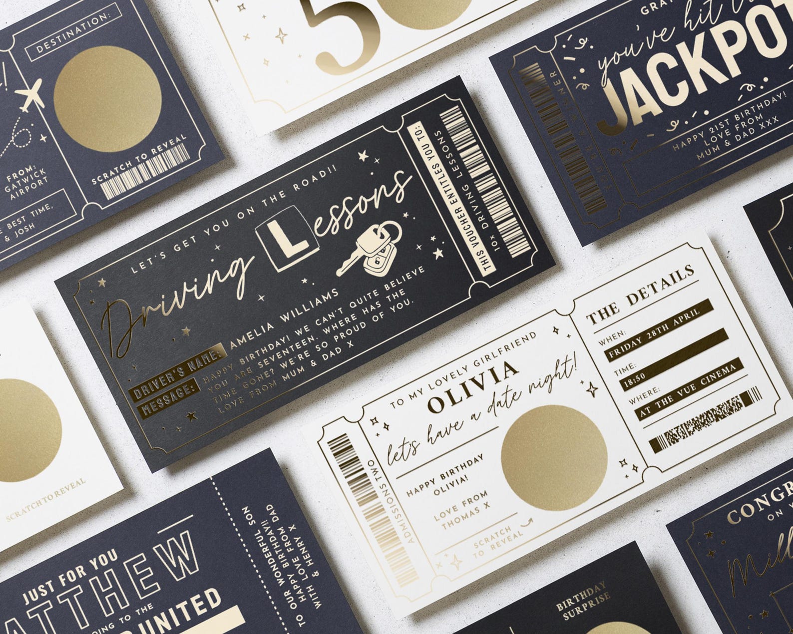 Personalised Driving Lesson Gift Voucher, Gold Foil, Birthday Gift for ...