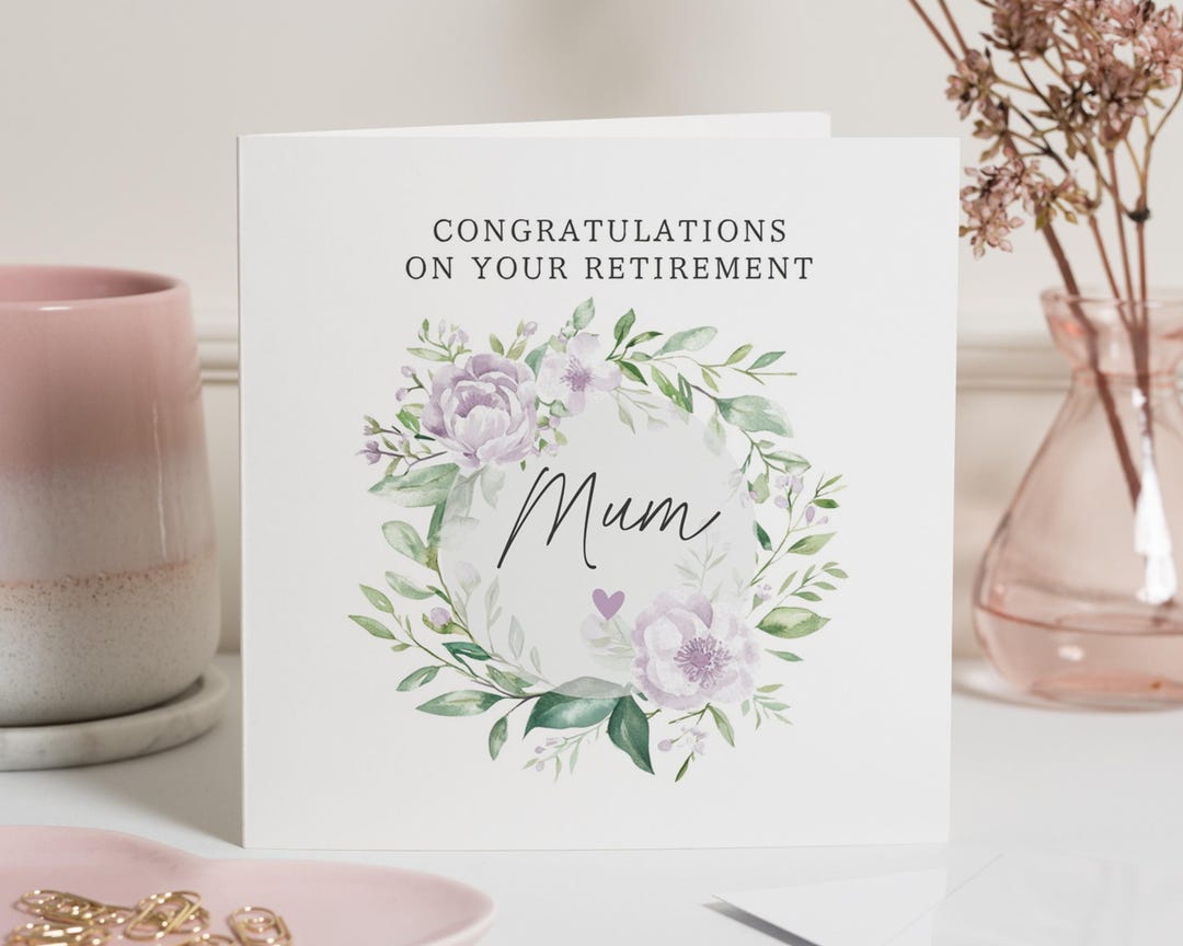 Retirement Card for Mum, Mum Retirement Card, Congratulations Card for ...