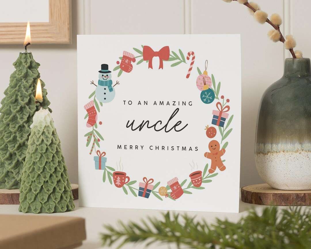 Christmas Card for Uncle, Uncle Christmas Card, Merry Christmas Card ...