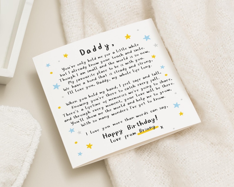 Daddy Birthday Card From Baby, Dad Birthday Card, Birthday Card for Dad ...