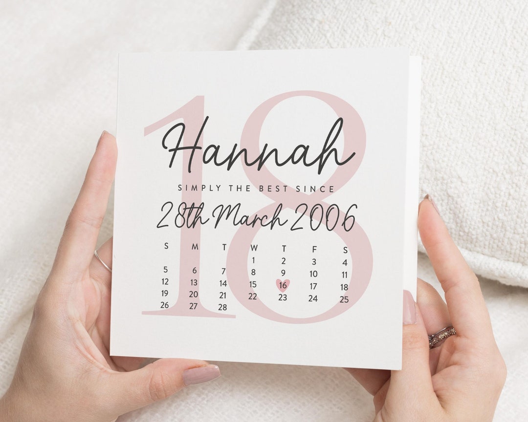 18th Birthday Card Girl, Daughter 18th Birthday Card, Personalised 18th Birthday Gift for ...