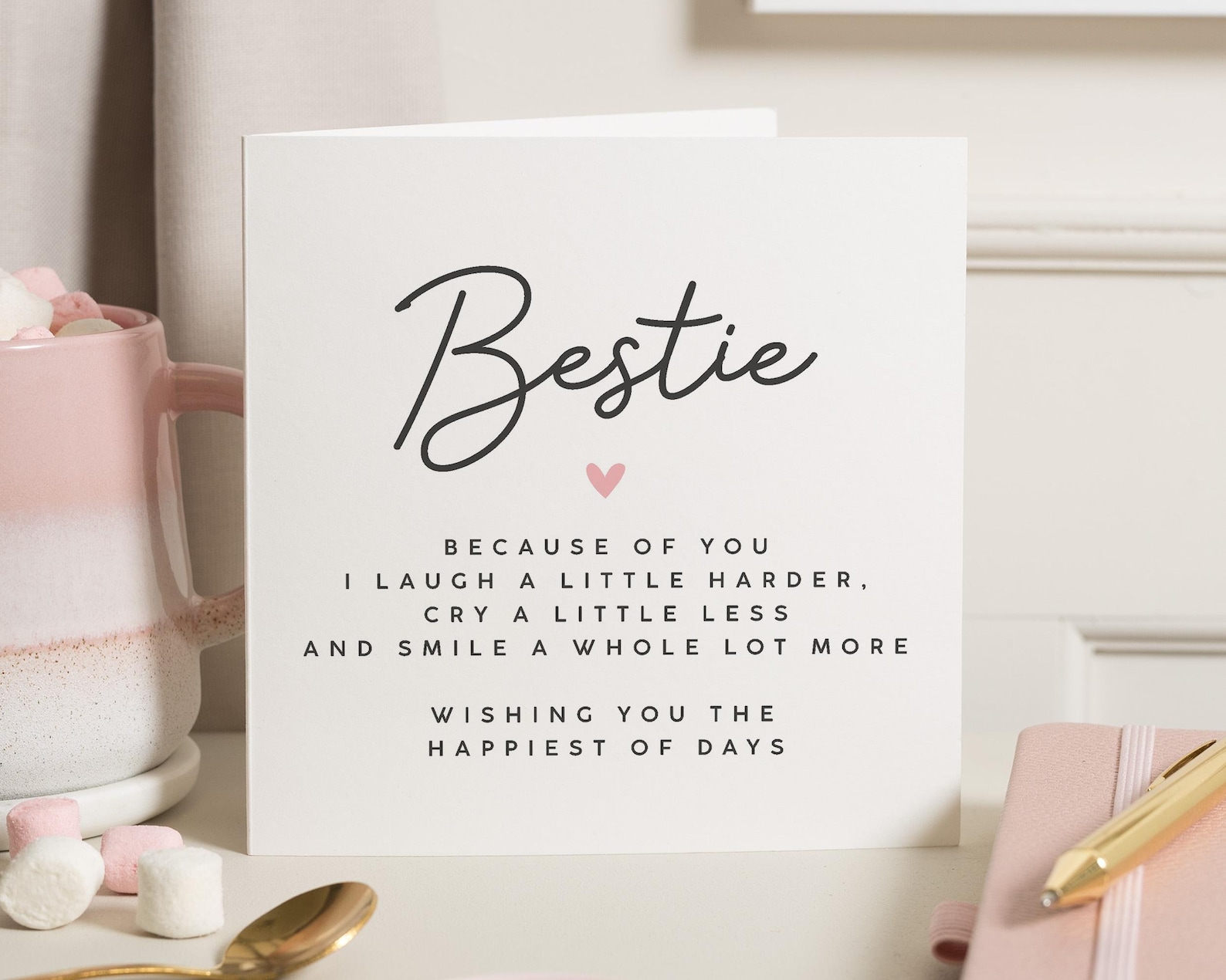 Best Friend Birthday Card, Best Friend Poem Birthday Card, Bestie ...