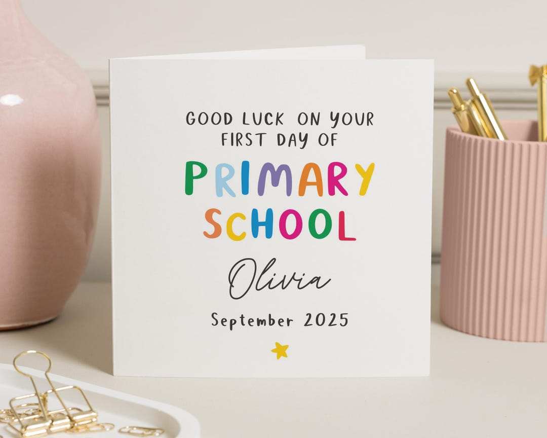 Good Luck Card for First Day of School, Personalised Primary School ...
