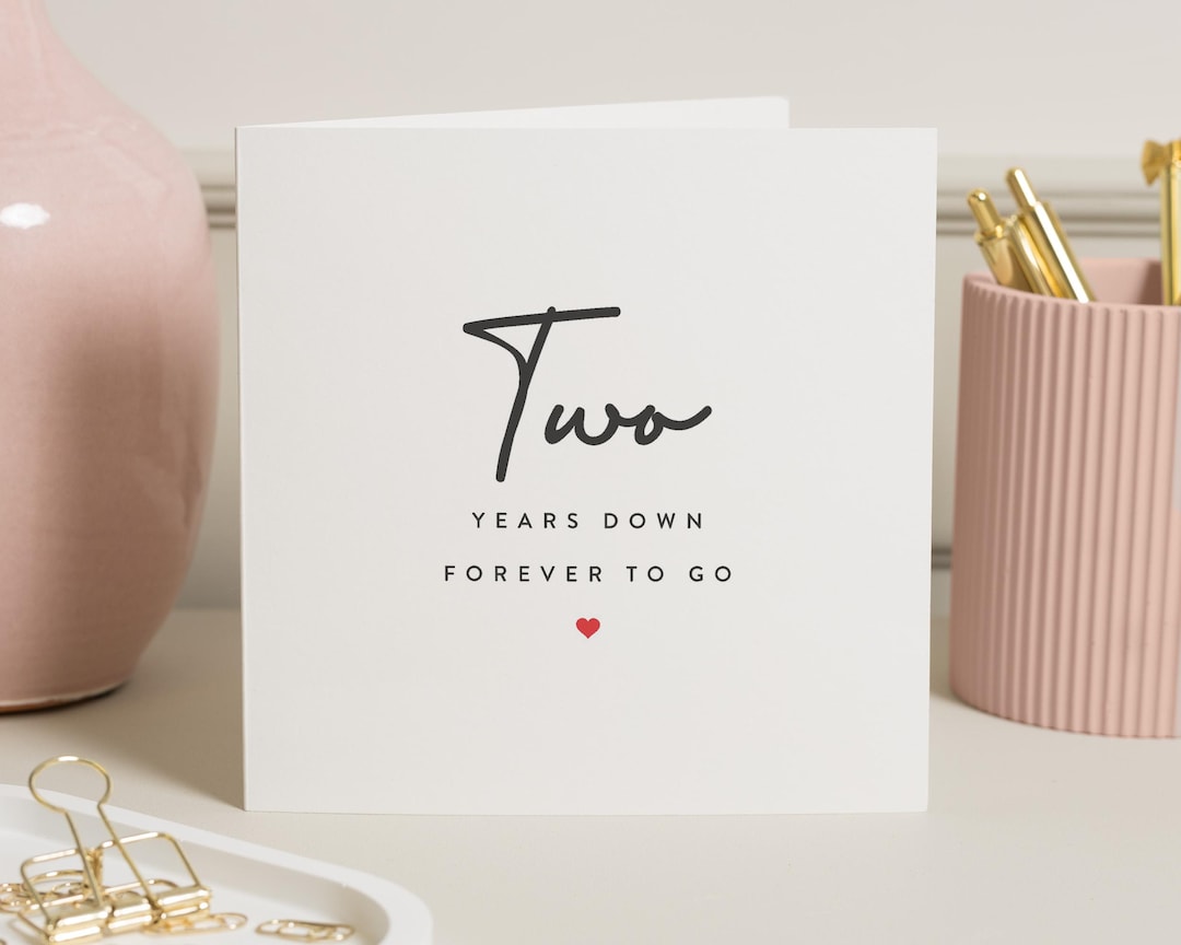 2nd Anniversary Card for Boyfriend, Second Wedding Anniversary Card ...