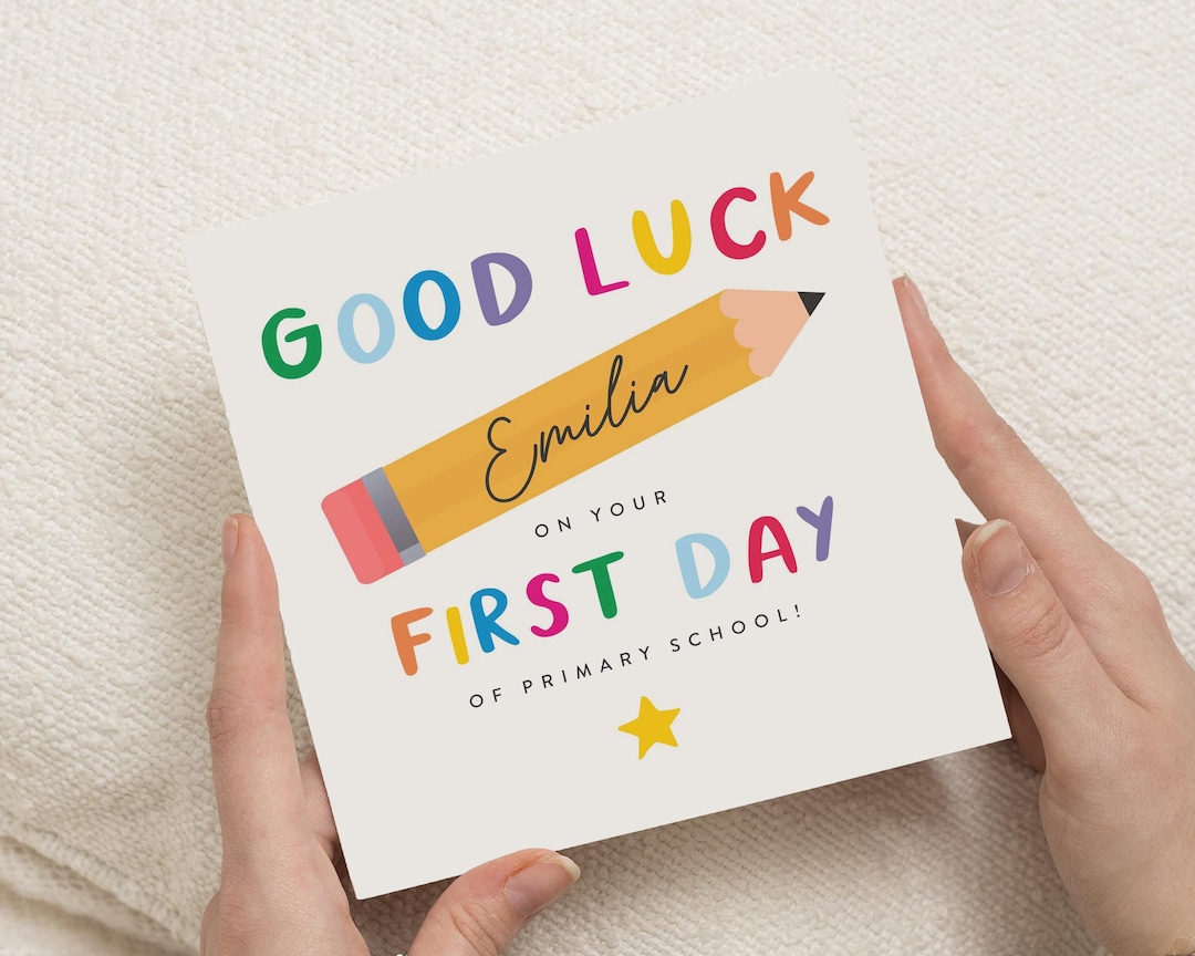 Good Luck Card for First Day of School, Personalised Good Luck Card ...