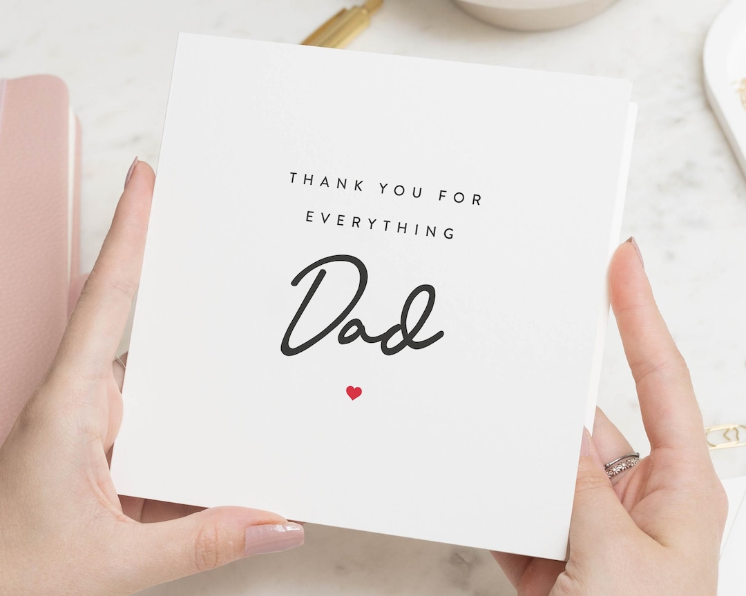 Thank You Dad Card, Thank You Daddy, Thankyou Card Dad, for Dad, Father ...