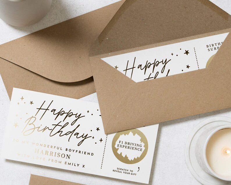 Scratch Card Reveal, Birthday Scratch Card, Boyfriend Birthday Gift ...