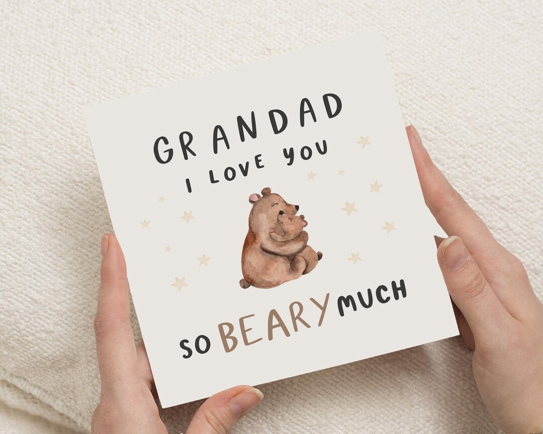 Grandad Birthday Card, Birthday Card for Grandad, Cute Bear Card ...