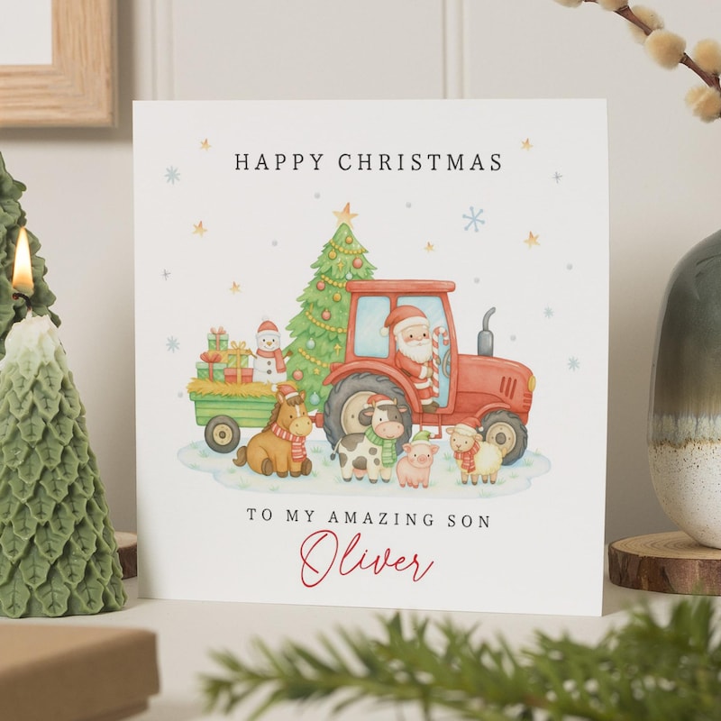 Farm Christmas Card - Etsy UK