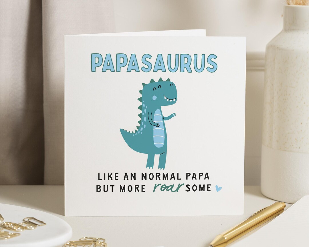 Dad Birthday Card, Cute Birthday Card for Papa, Papasaurus Birthday ...
