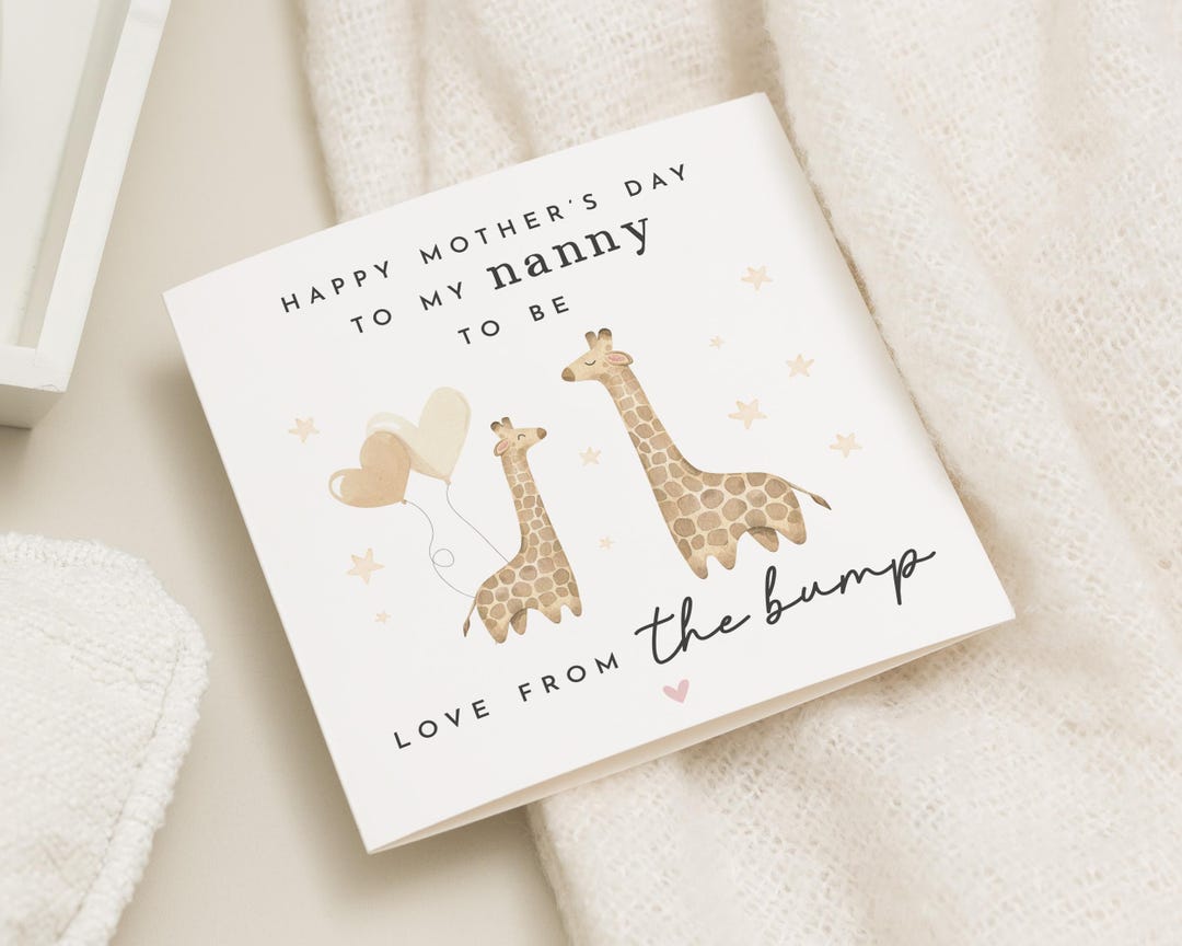 Mothers Day Gift for Nanny to Be, Mothers Day Card, From Bump, Nan to ...