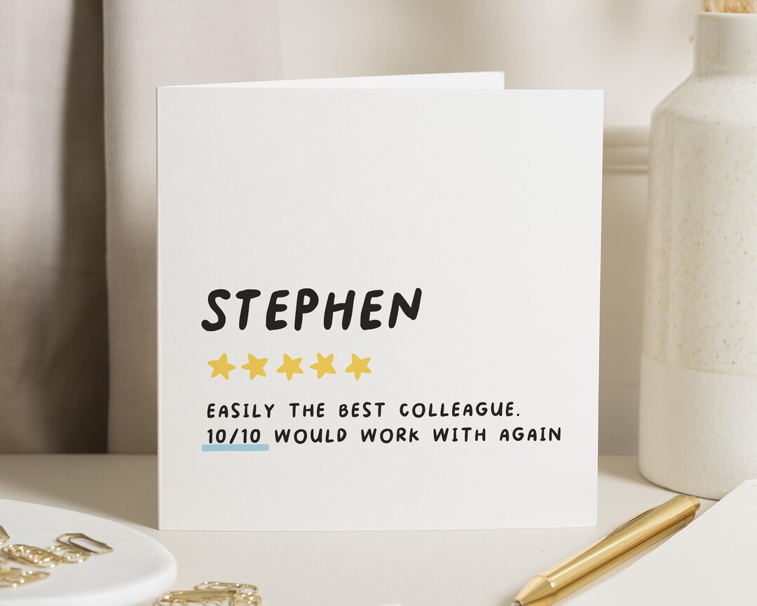 Work Colleague Card, Work Friend Card, Leaving Card for Colleague ...