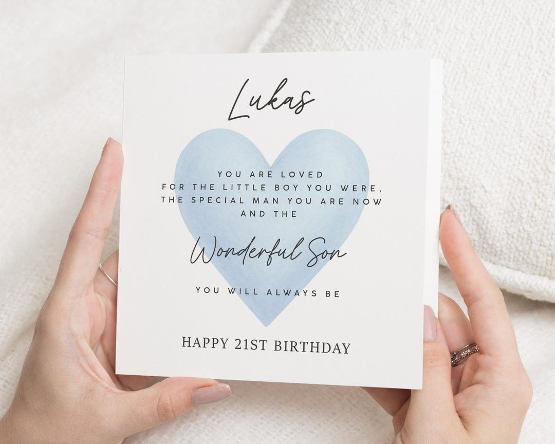 21st Birthday Card for Son, Personalised Birthday Card for Him, Special ...