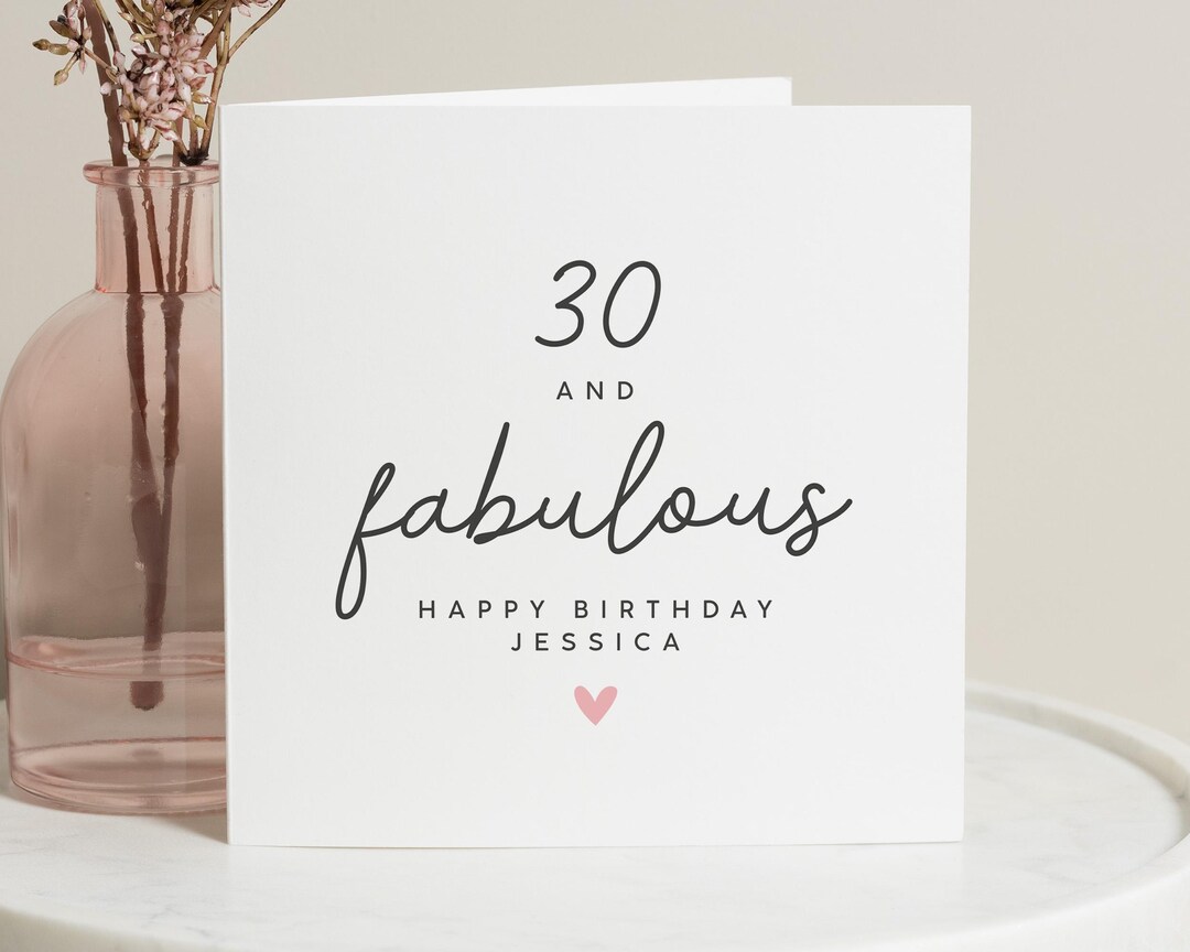 30th Birthday Card for Her, 30th Birthday Gift for Her, Personalised ...