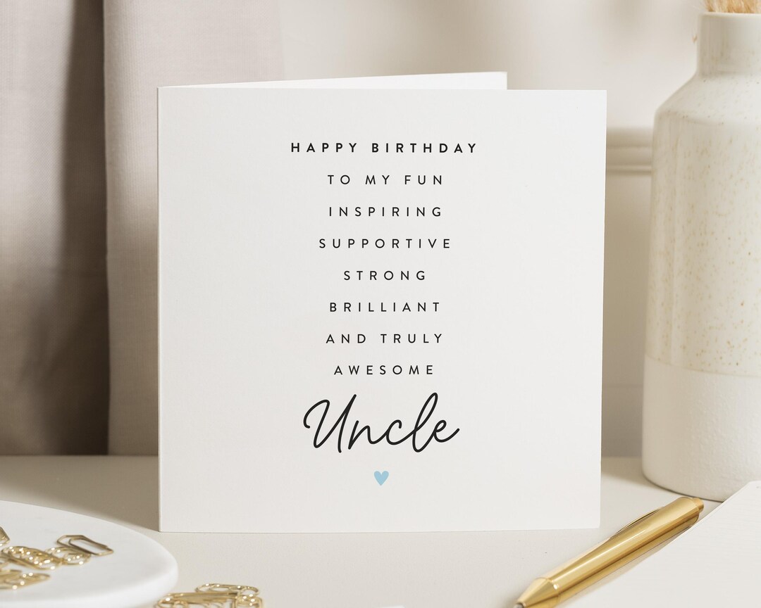 Uncle Birthday Card, Birthday Card for Uncle, Happy Birthday Uncle ...