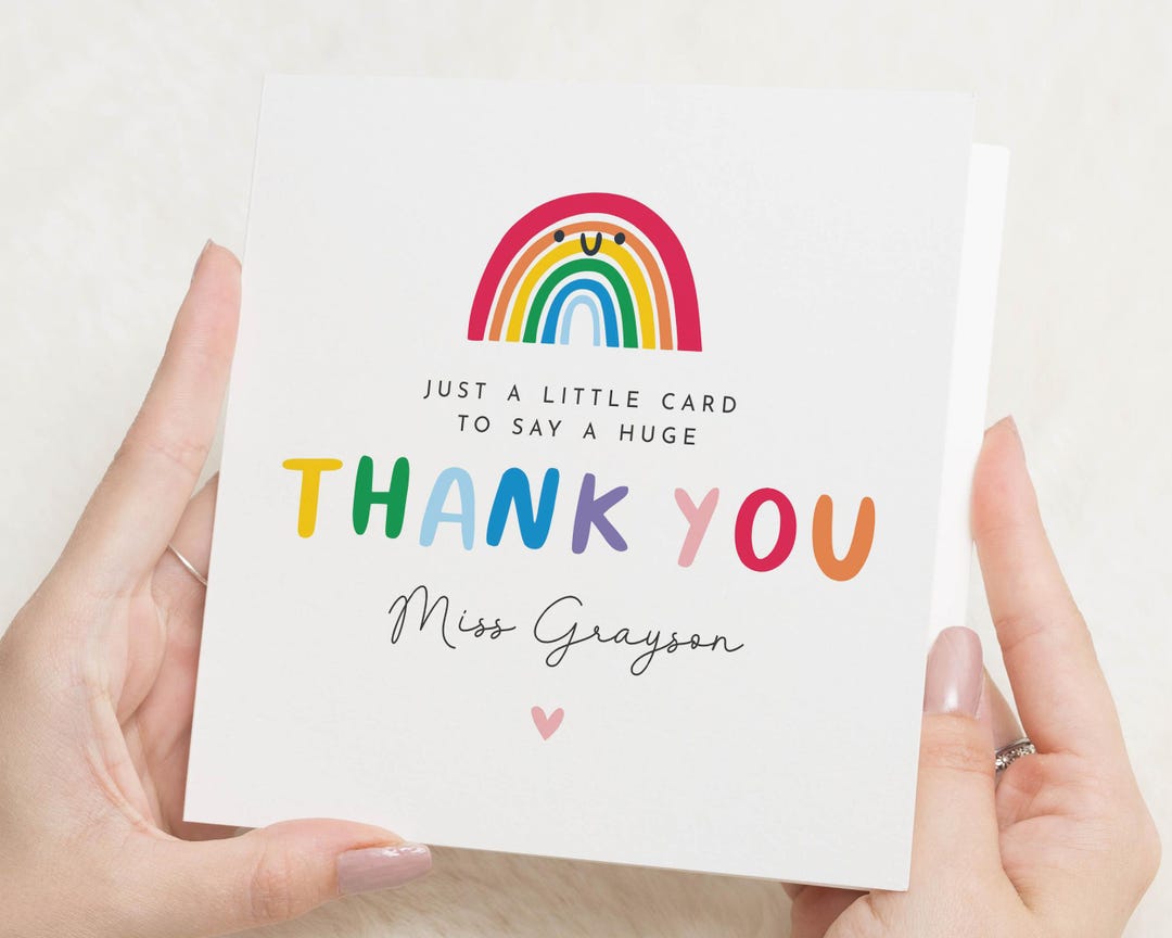 Thank You Card for Teacher, Little Card to Say A Huge Thank You, Gift ...