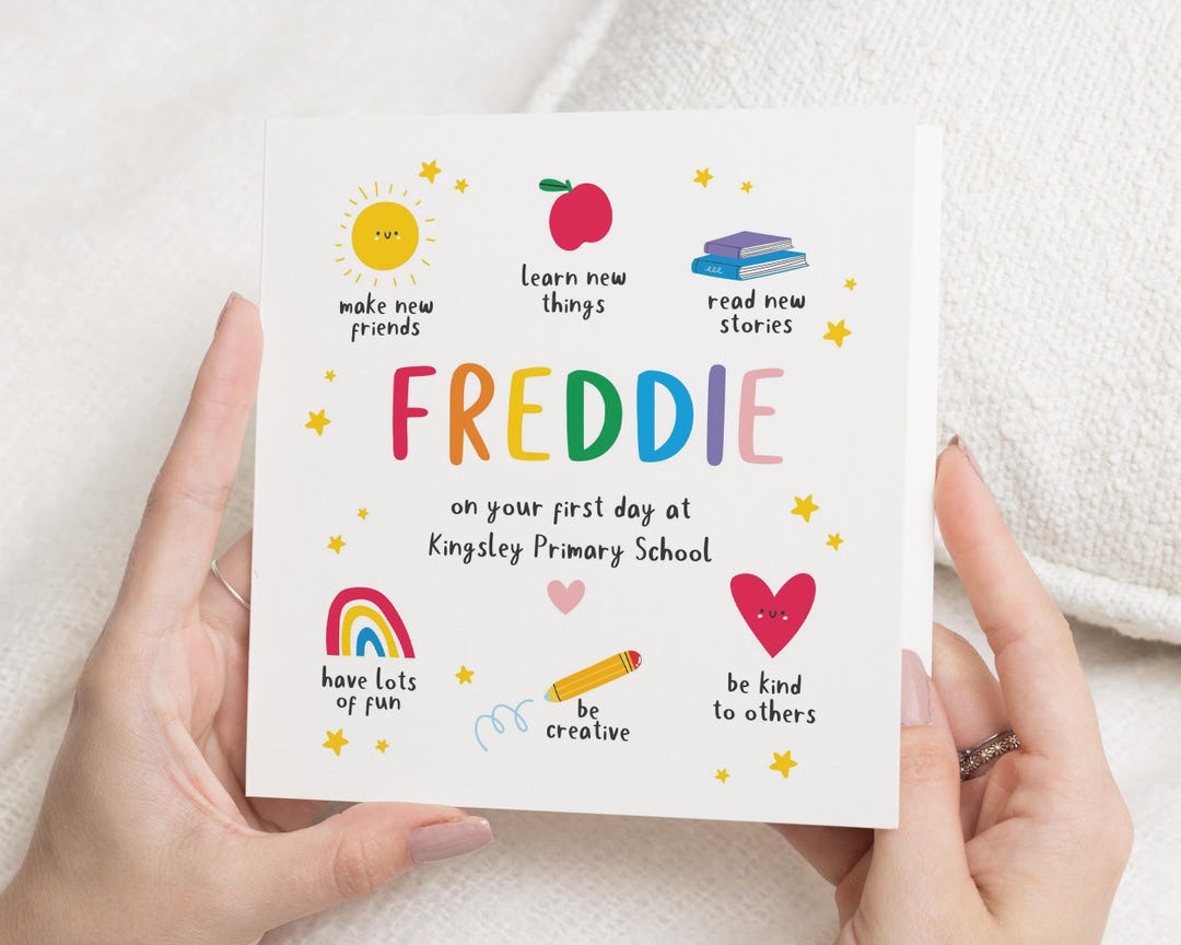 First Day of School Card, Personalised Card for Kids, Be Kind Card, New ...