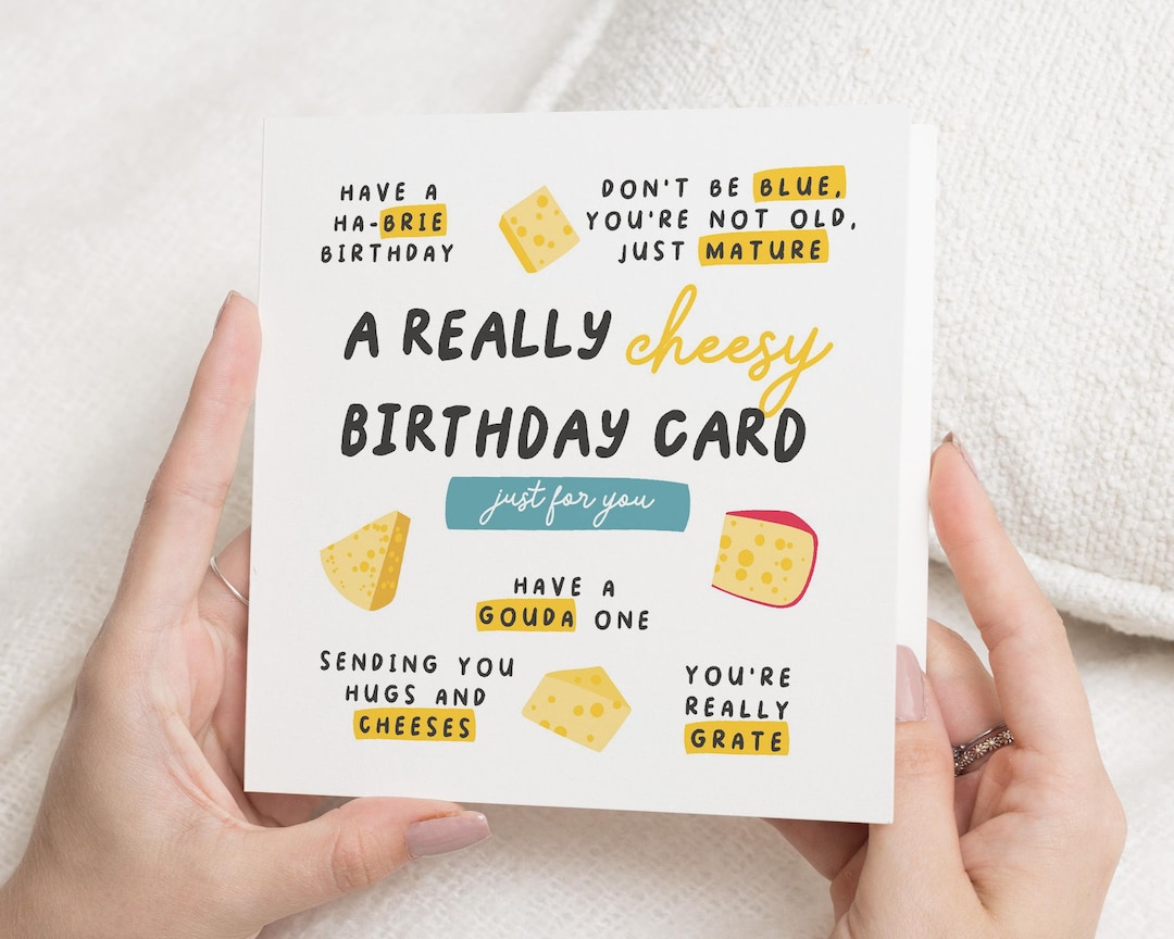 Cheesy Pun Birthday Card for Him, Funny Joke Birthday Card for Her ...