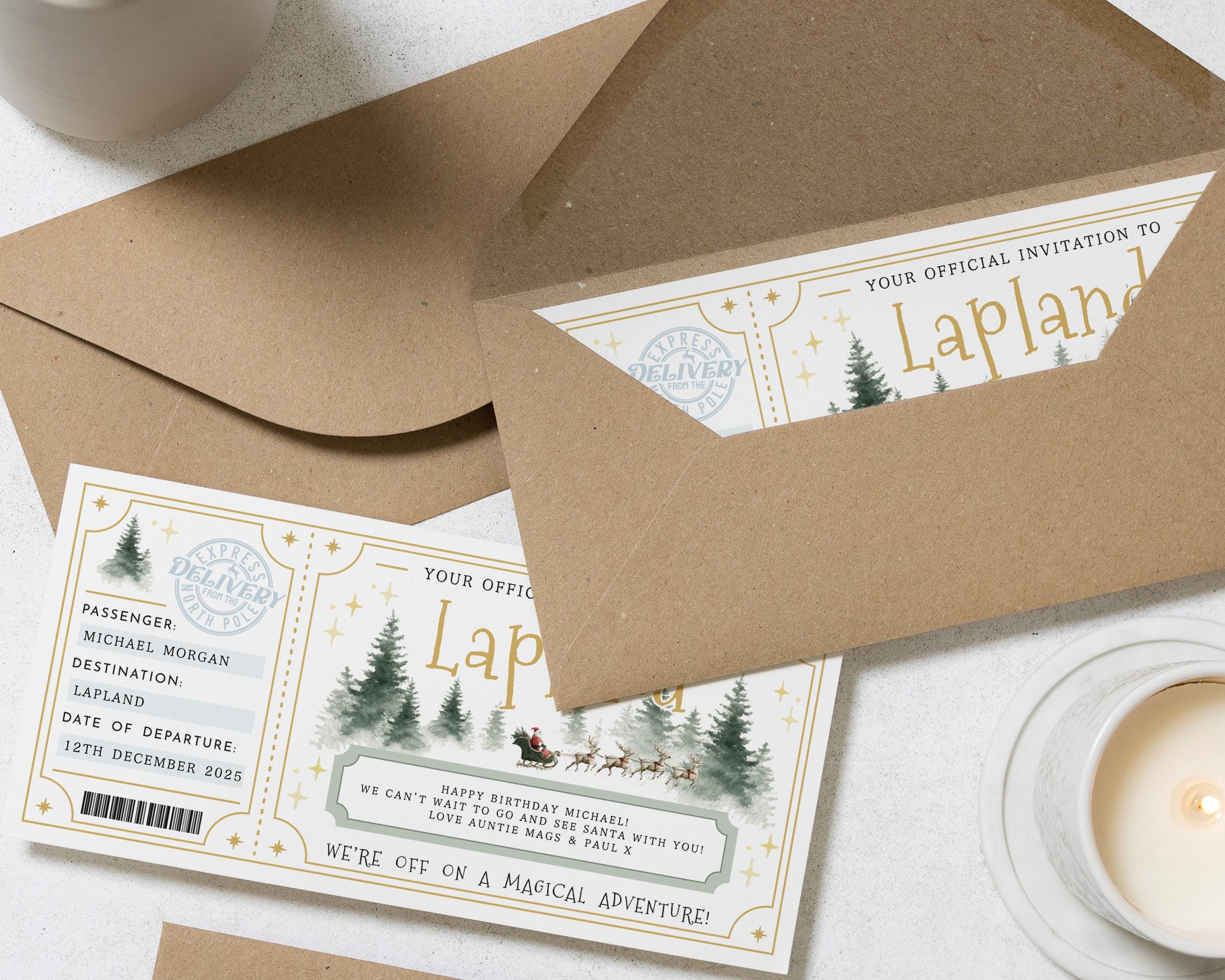 Lapland Gift Voucher, Personalised Lapland Invitation, Holiday Reveal ...