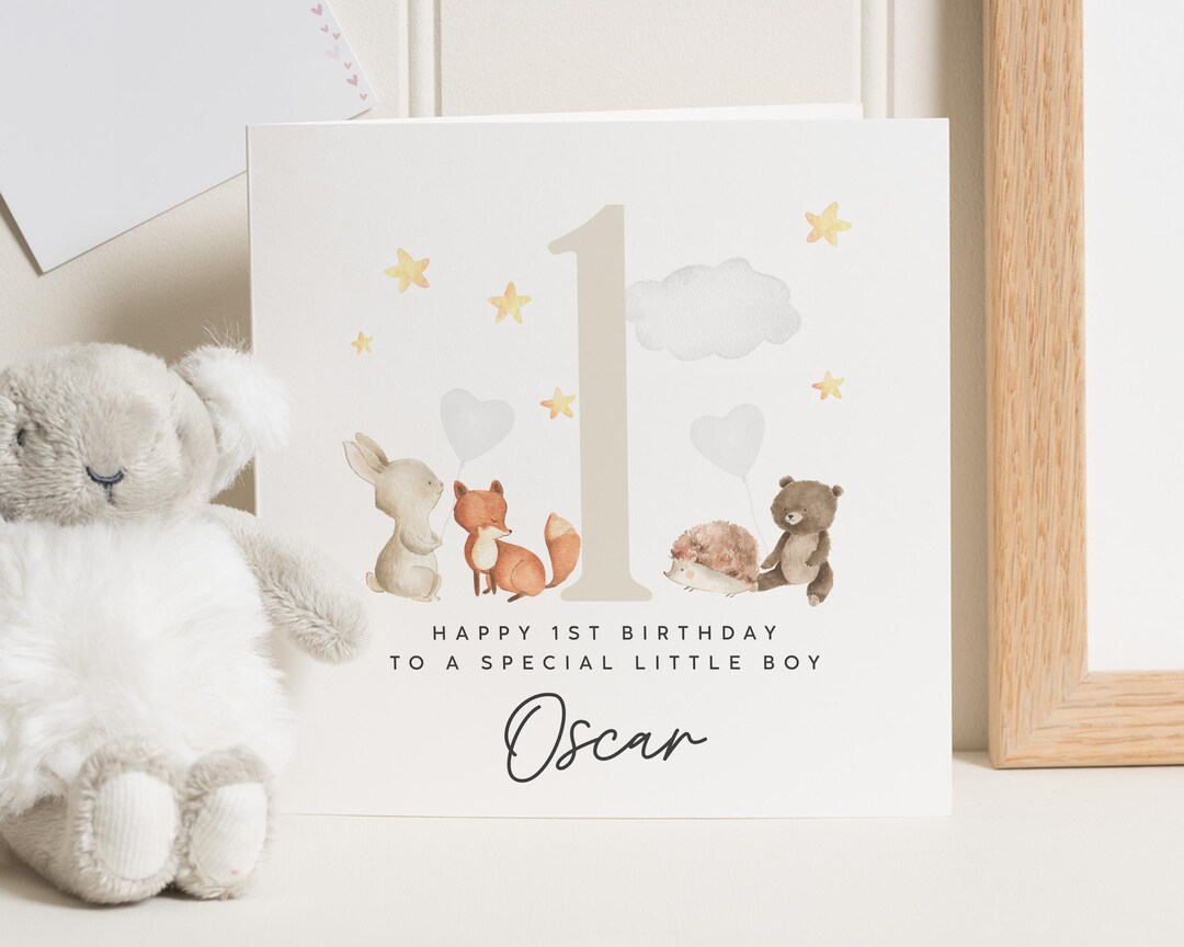 1st Birthday Card Boy, First Birthday Card for Boys, Personalised 1st ...