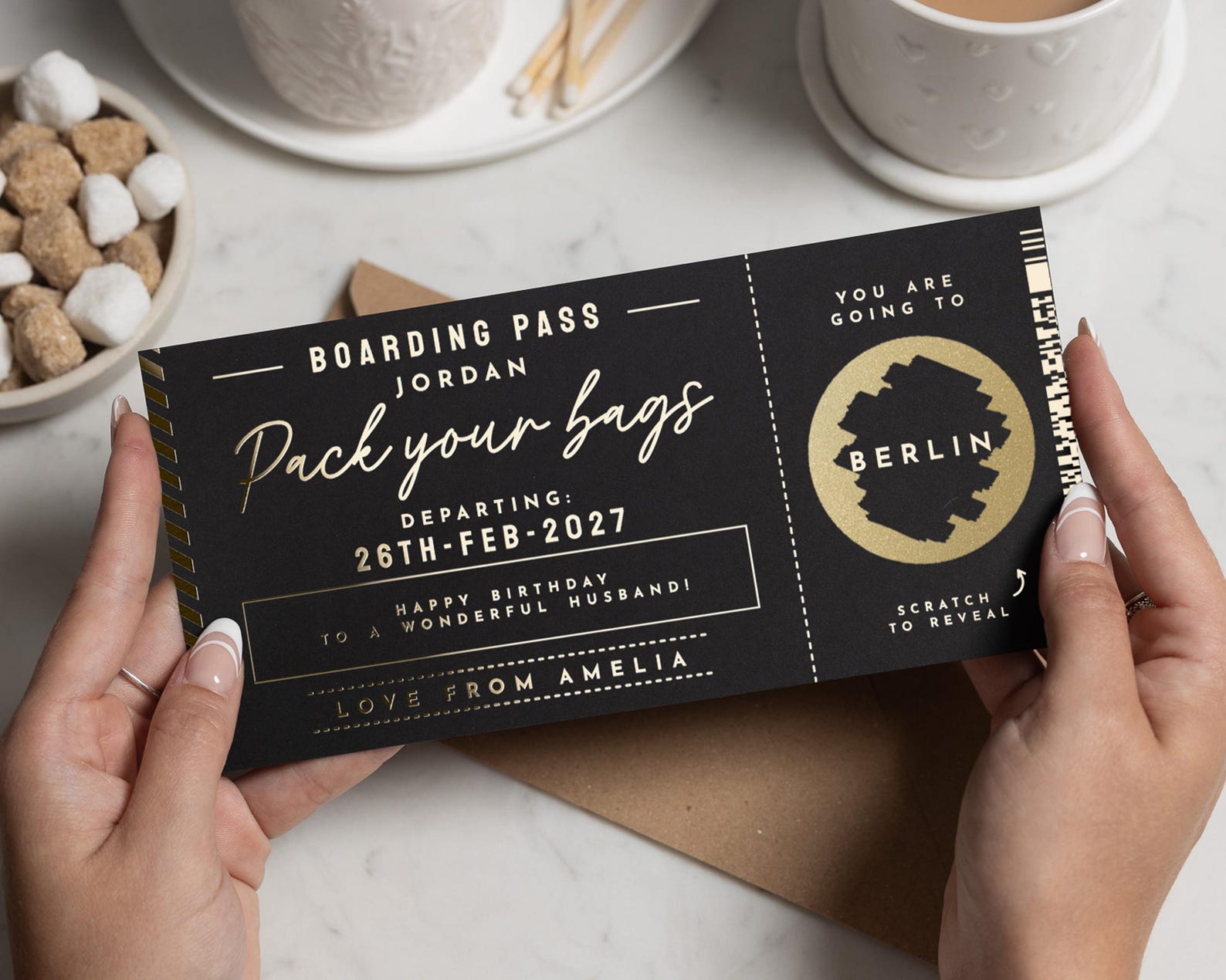 Scratch to Reveal, Holiday Scratch Card, Boarding Pass Scratch Card ...