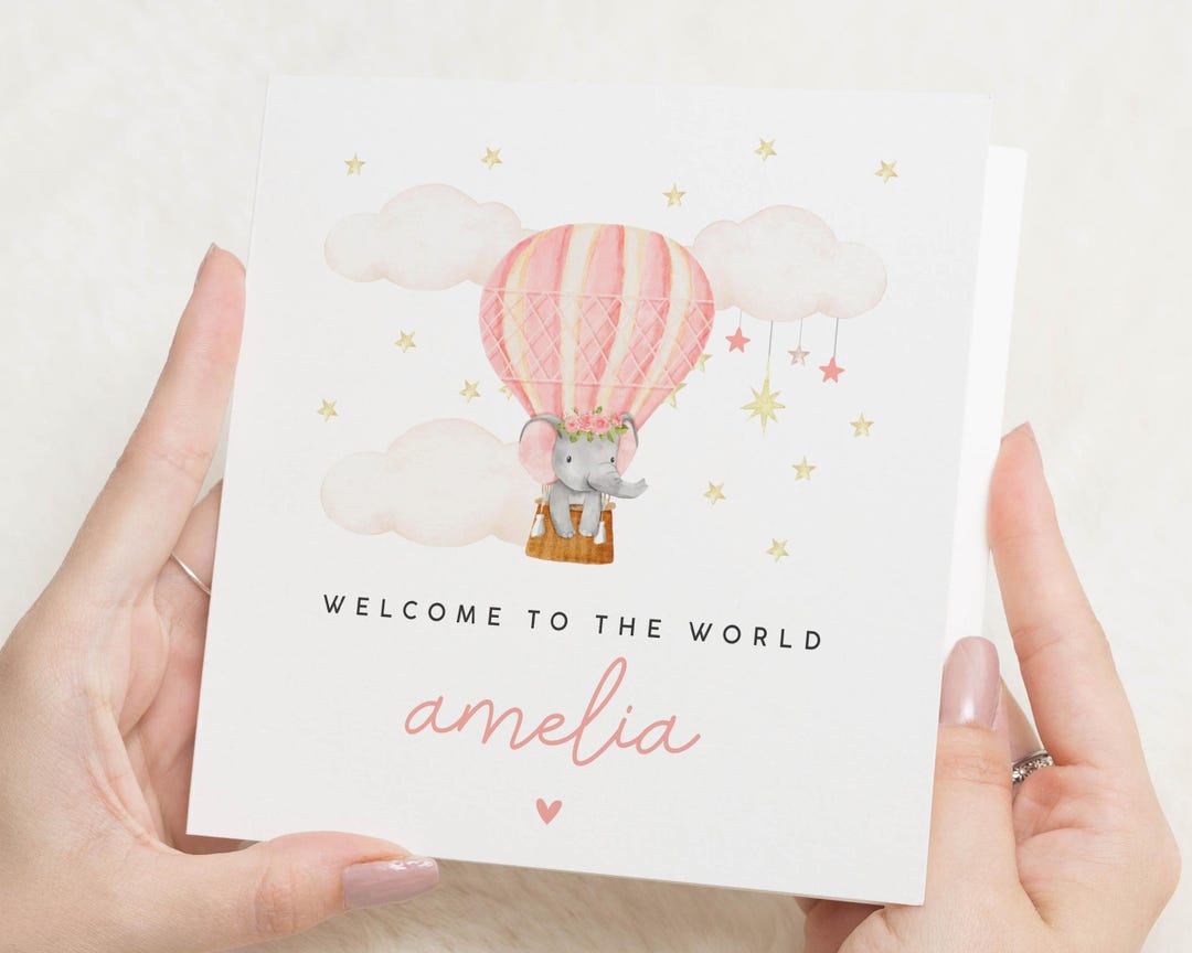 New Baby Card, Baby Girl Card, New Baby Girl Card, Welcome to the World ...