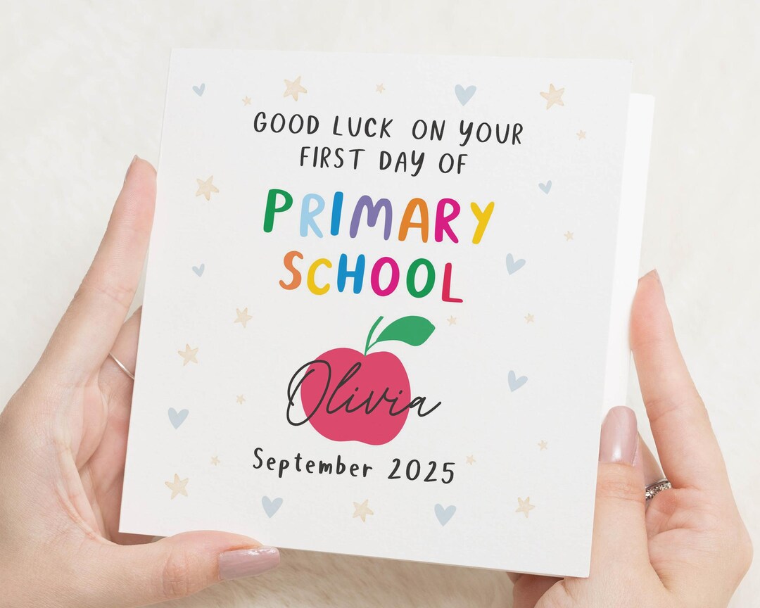 Good Luck Card for First Day of School, Personalised Primary School ...