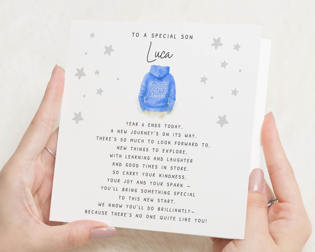 Leavers Card for Son, Special Son Leavers Card, Year 6 Leavers Card ...
