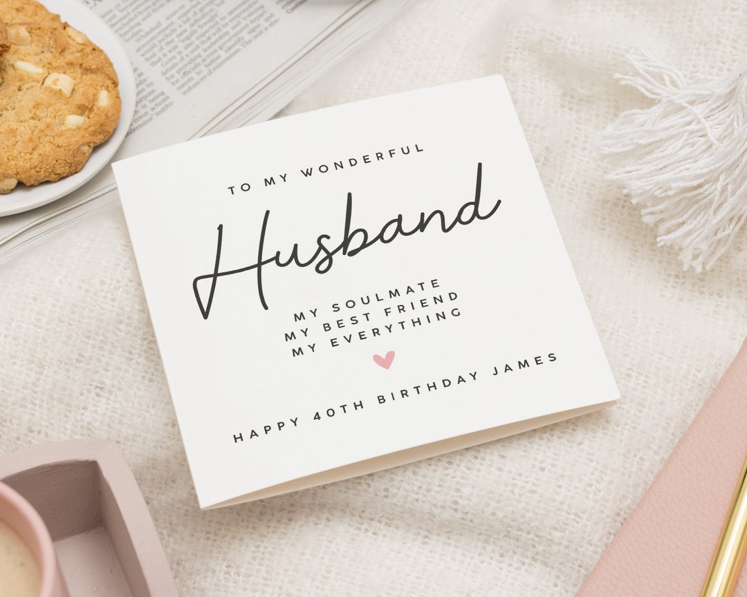 Husband 40th Birthday Card, Cute Birthday Card for Husband, Husband ...