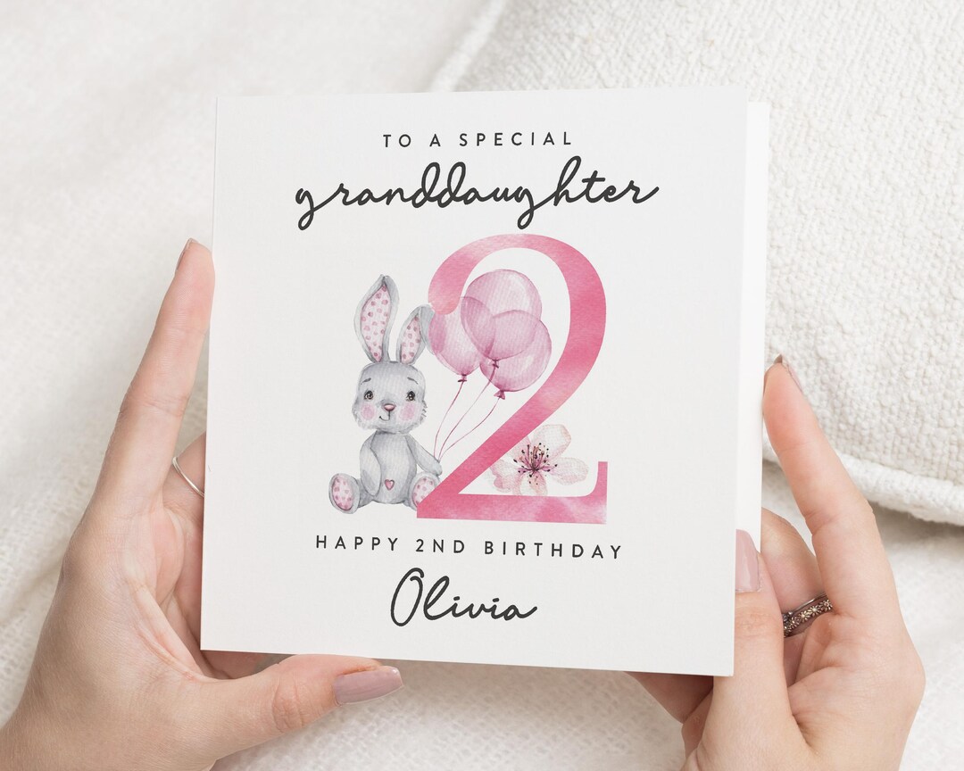 Granddaughter 2nd Birthday Card 2nd Birthday Card For Granddaughter