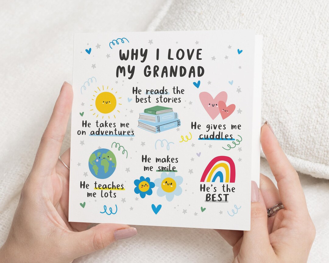 Why I Love My Grandad Card, Grandad Birthday Card, Birthday Card for ...