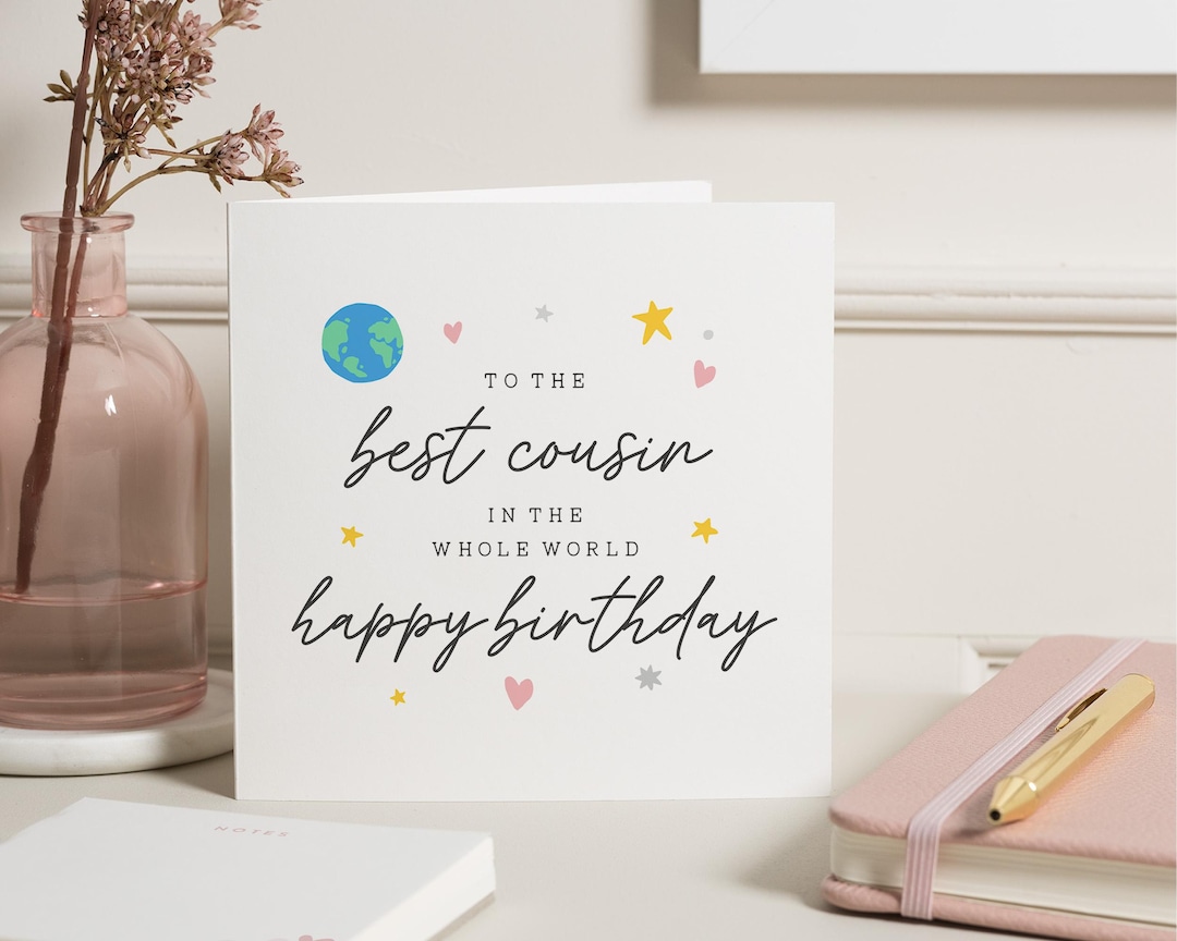 Cousin Birthday Card, Birthday Card for Cousin, Happy Birthday Cousin Card, Cousin Gift for ...