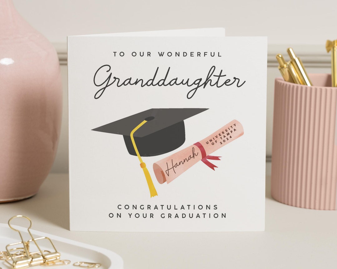 Personalised Graduation Card for Granddaughter, Graudation ...