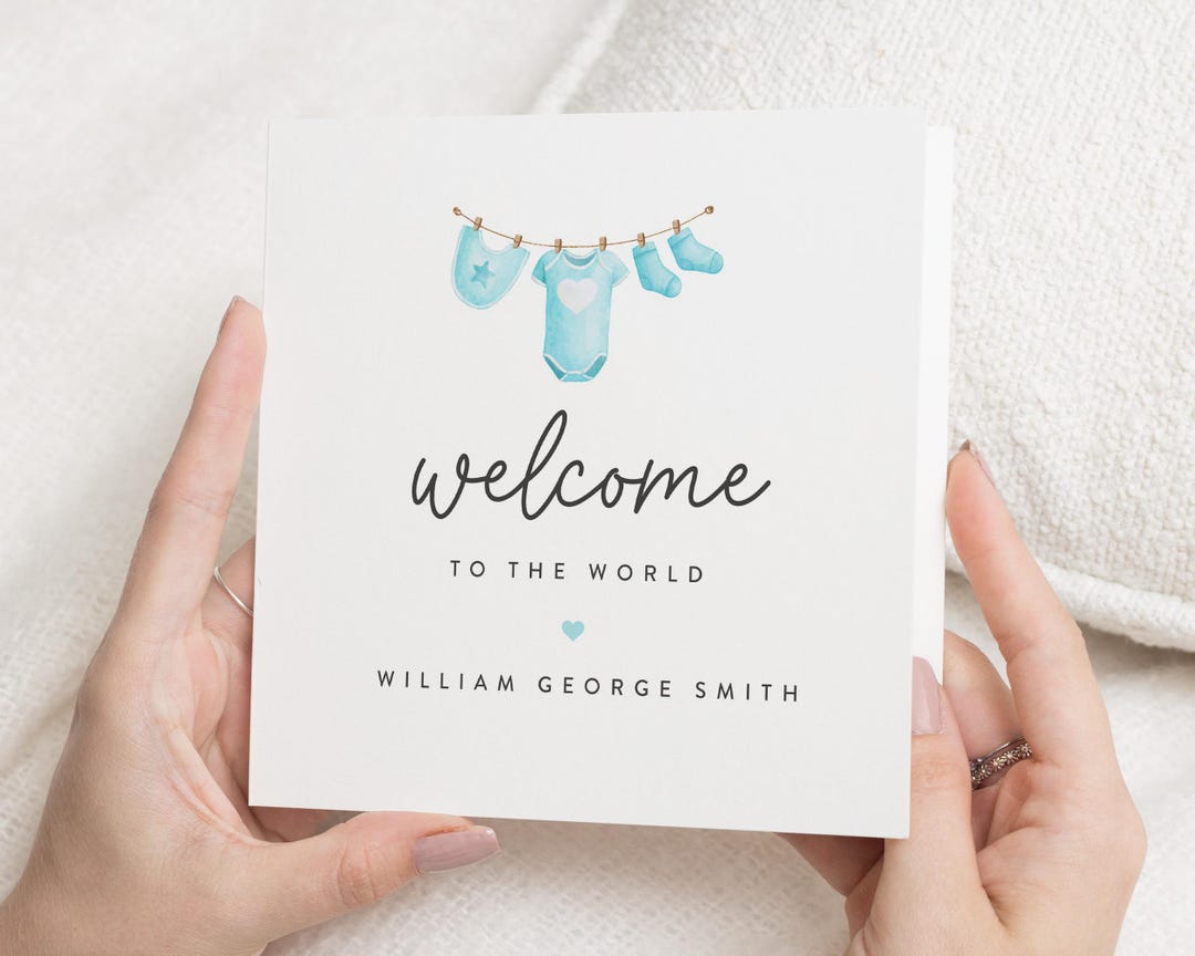 Congratulations New Baby Boy Card, Welcome to the World Baby Boy ...
