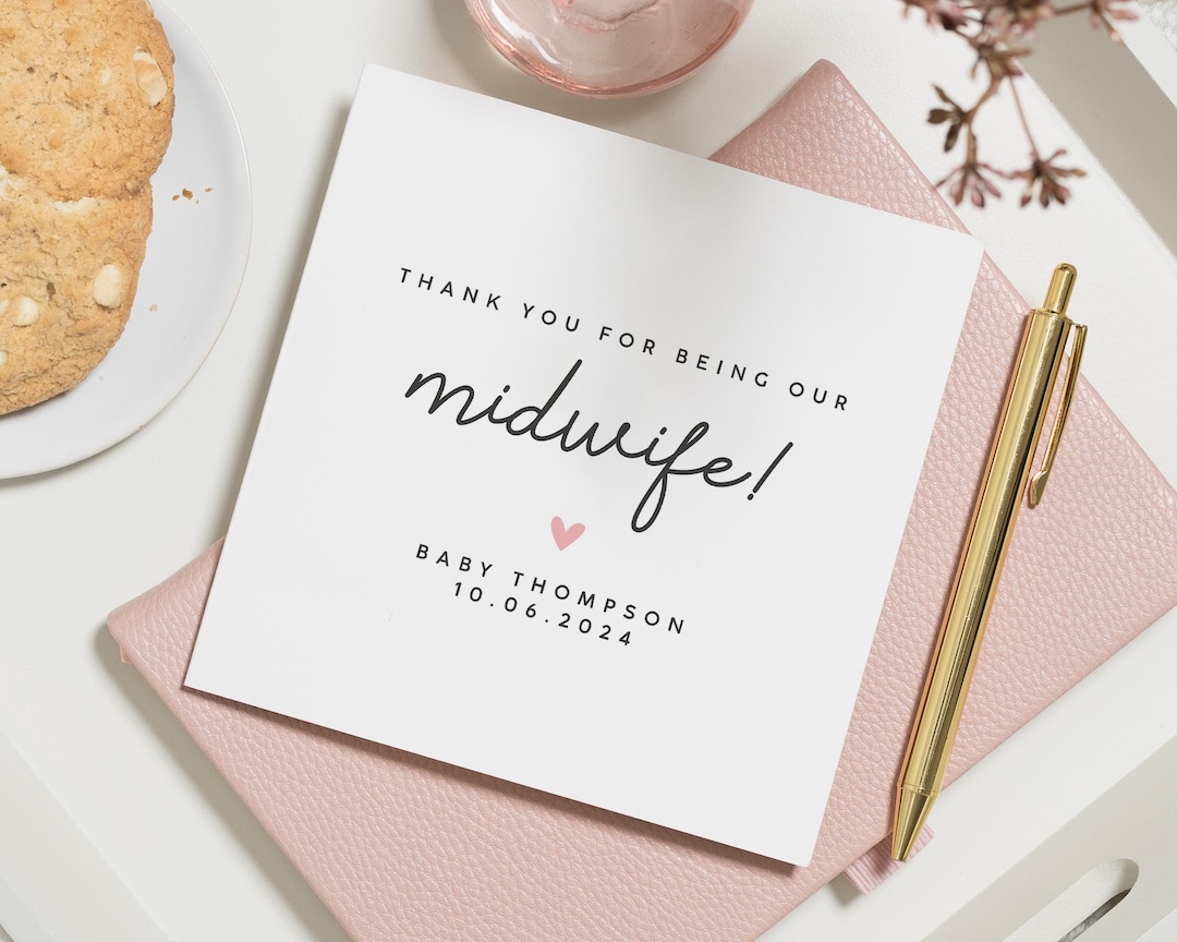 Personalised Thank You Midwife Card, Thank You Midwife for Being Our ...