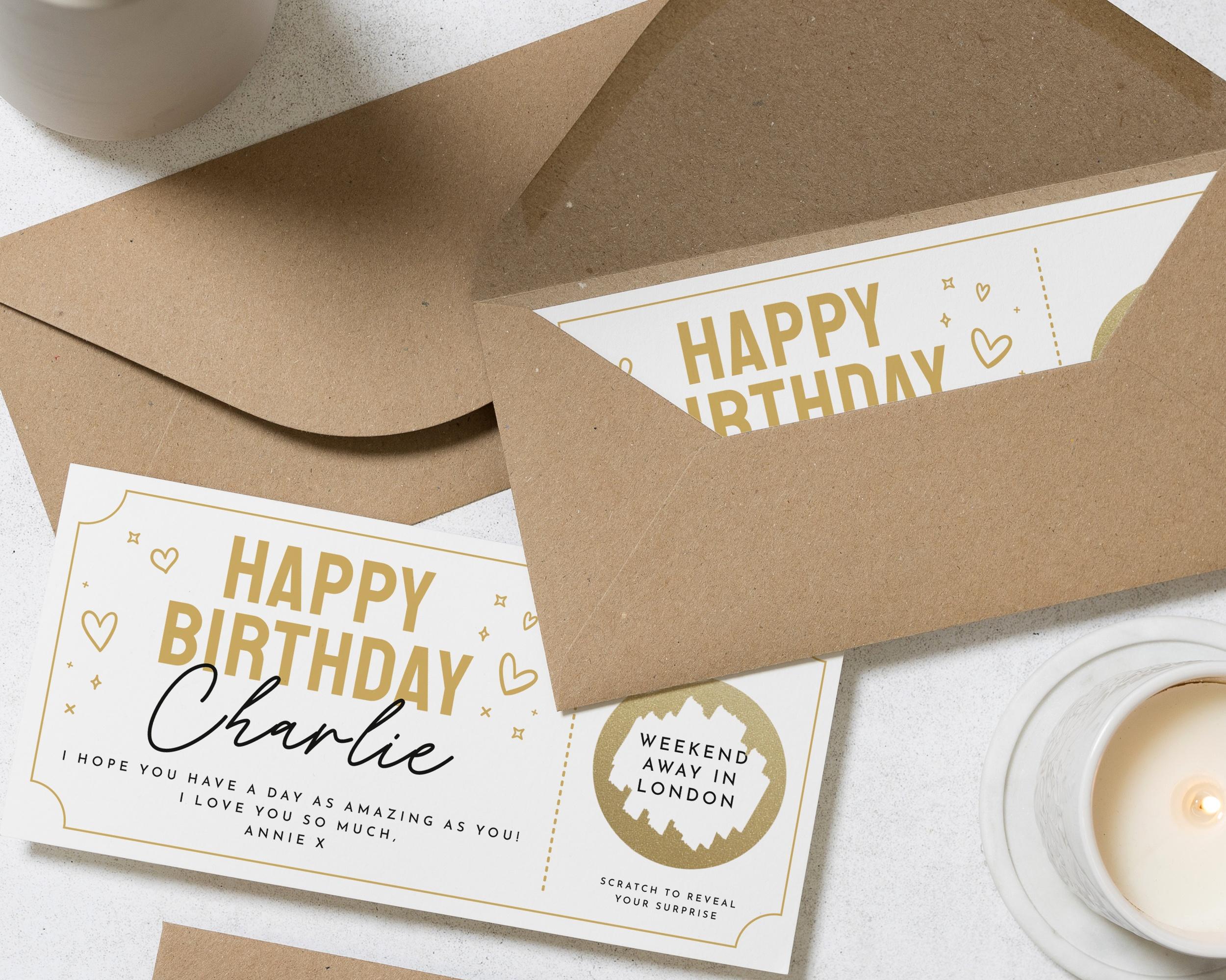 Birthday Scratch Card, Scratch Card Reveal, Boyfriend Birthday Gift ...