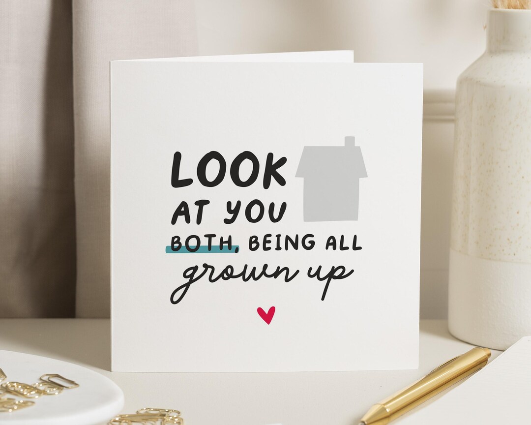 Funny New Home Card, Being All Grown up New Home Gift, Housewarming ...