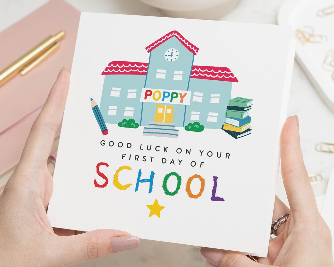 Good Luck First Day of School Card, Personalised First Day of School ...