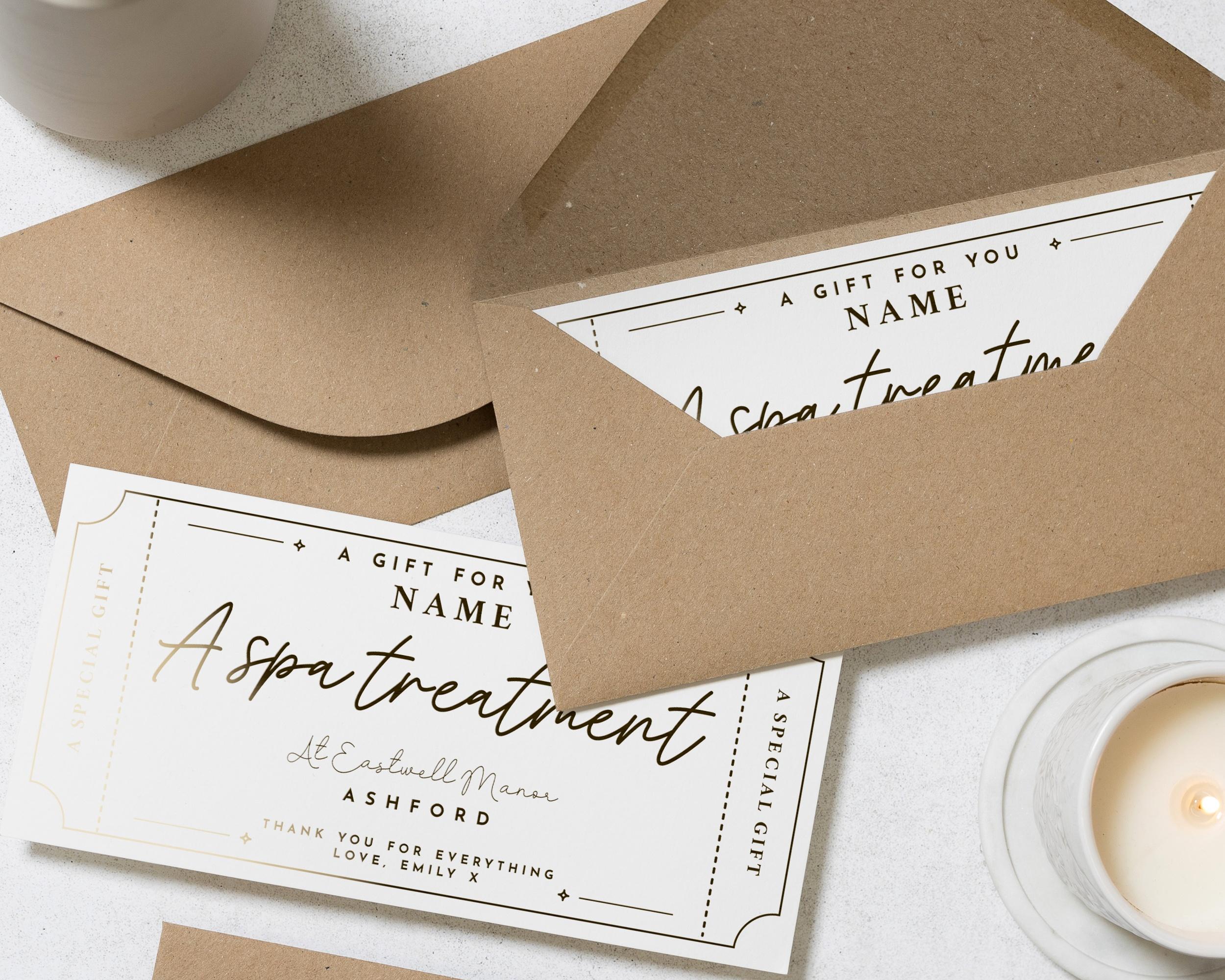 Spa Day Voucher, Gift Voucher Birthday, Spa Day Ticket, Spa Day ...