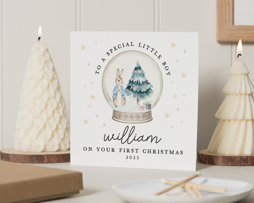 Babys First Christmas Card, 1st Christmas Card, Son First Christmas ...