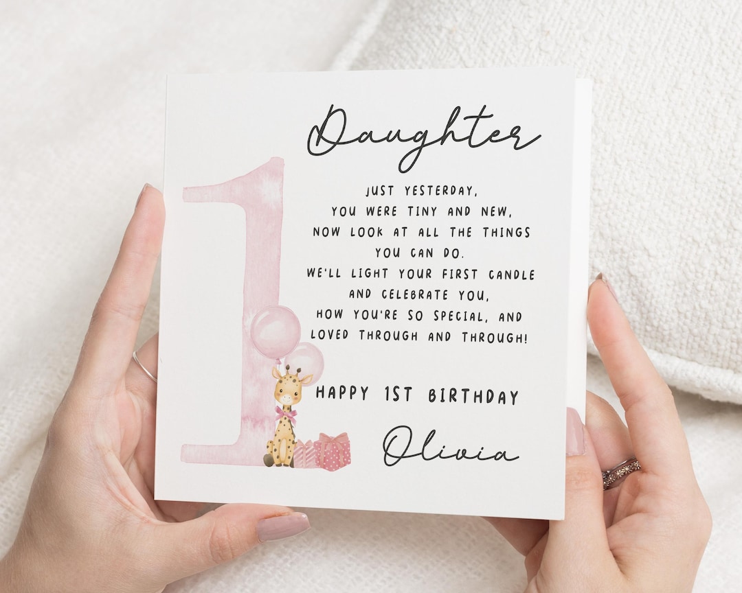 1st Birthday Card Daughter, Daughter 1st Birthday Card, First Birthday ...