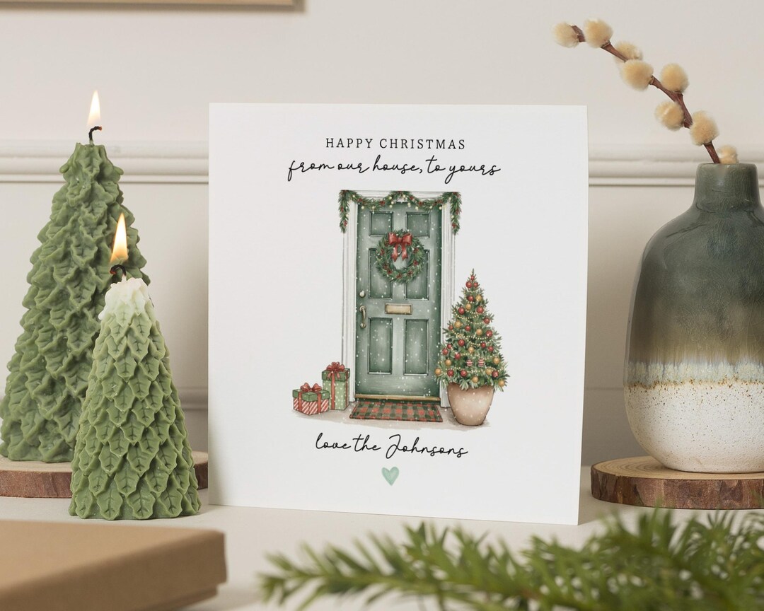 Personalised Christmas Card, From Our House to Yours, Square Christmas ...