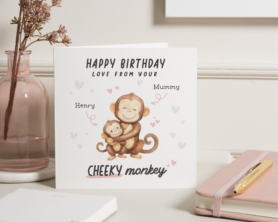 Birthday Card Mummy From Boy, Cheeky Monkey Birthday Card, Birthday ...