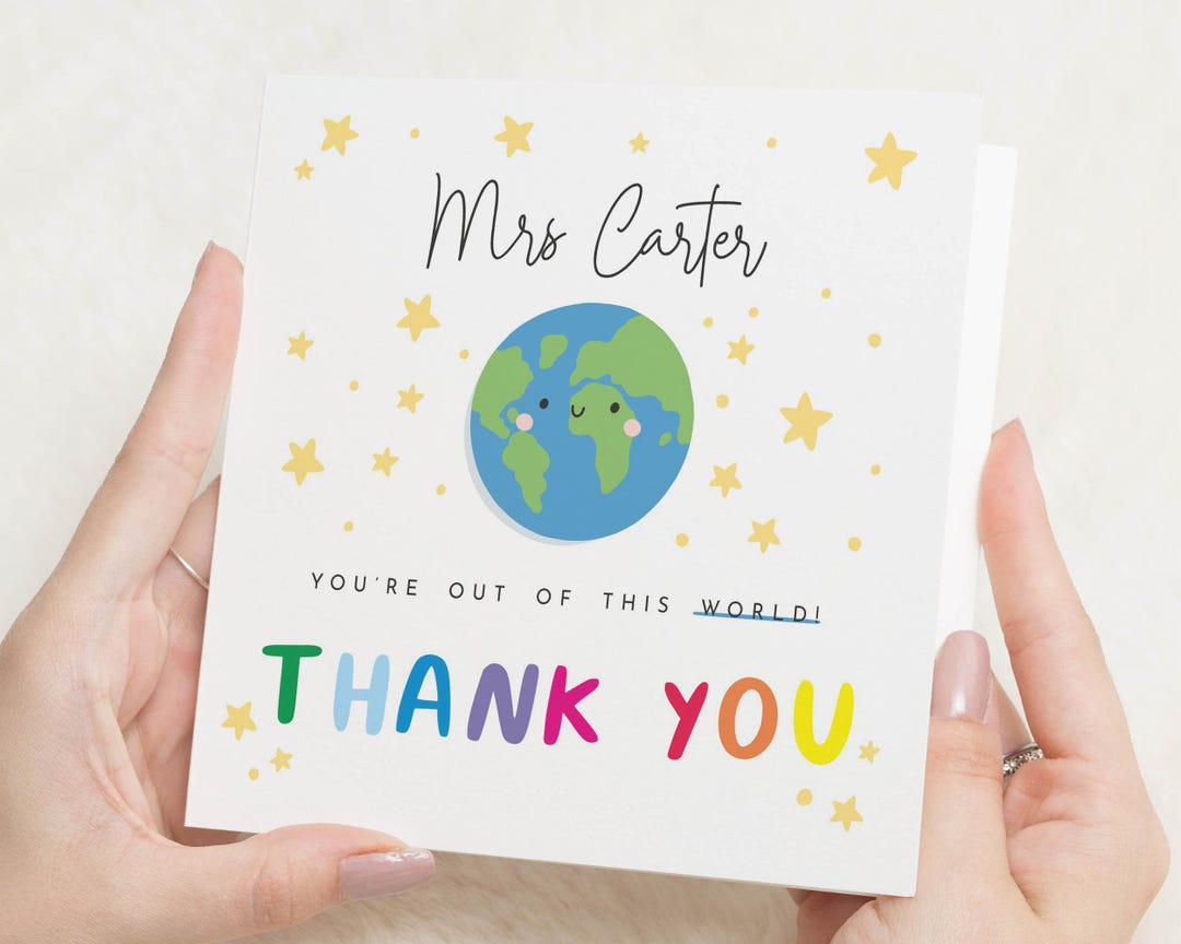 Thank You Card for Teacher, Out of This World Thank You Card ...